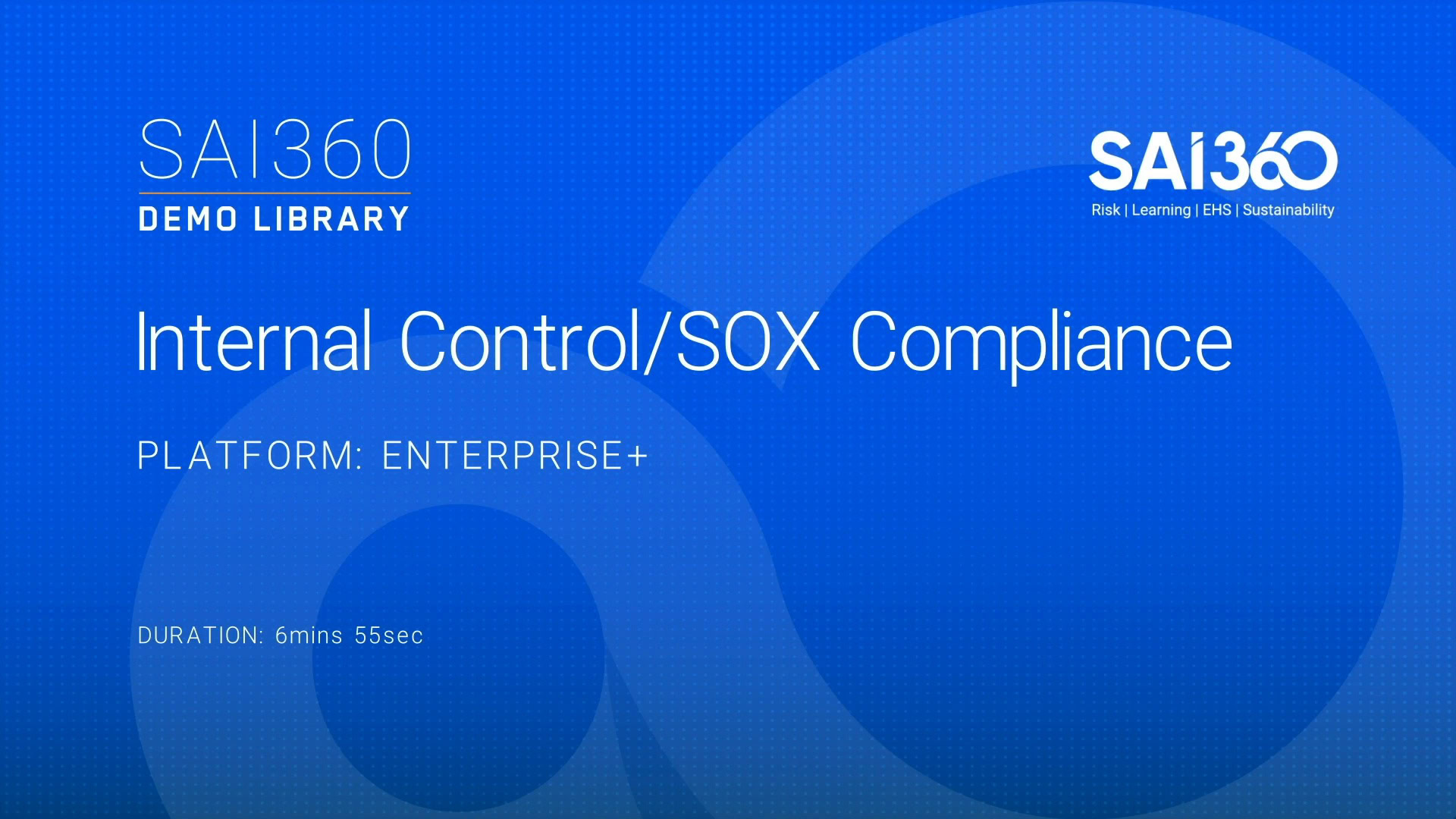 SAI360 GRC Internal Control Video Demo