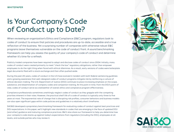 Is Your Company's Code of Conduct Up to Date? (pdf) – SAI360 CoC