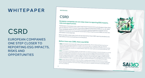 CSRD: European companies one step closer to reporting ESG – SAI360