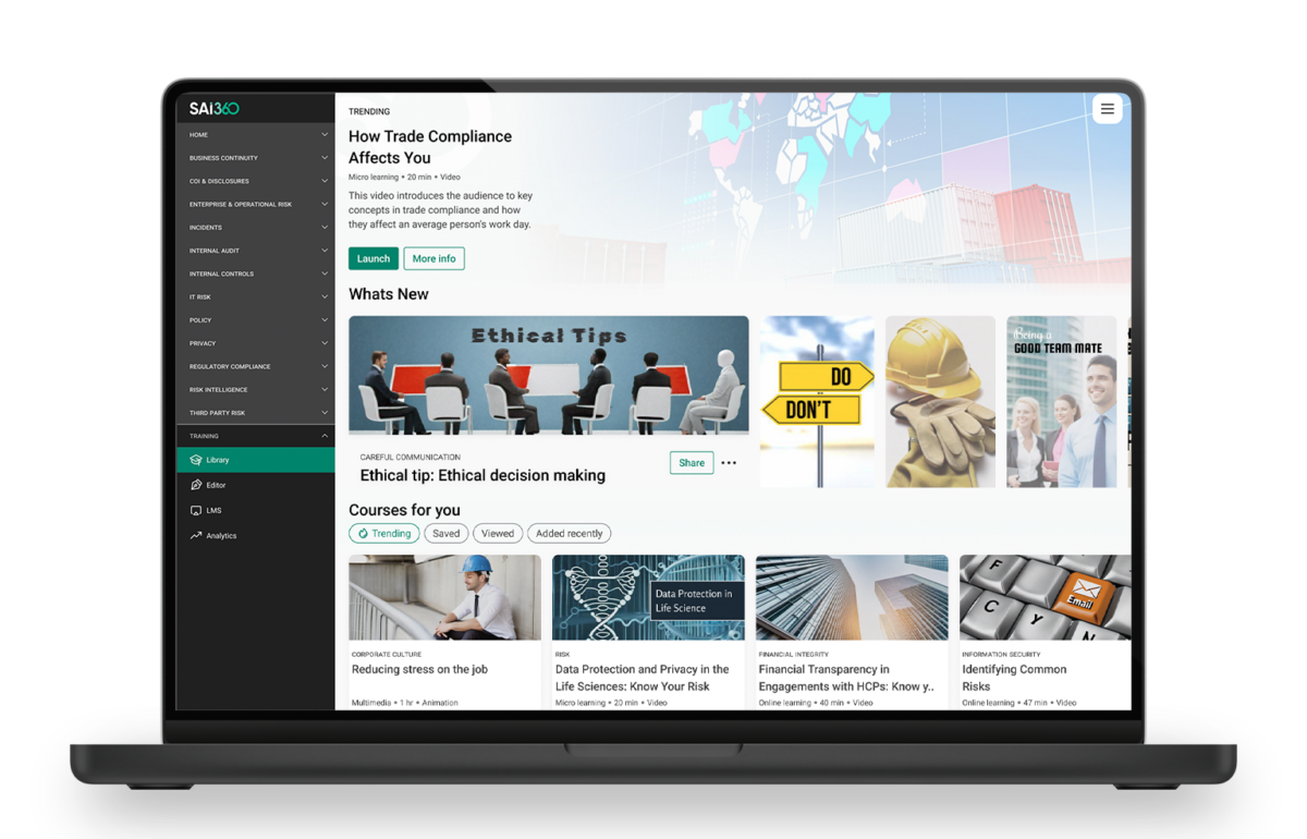 Ethics, Risk & Compliance Training - SAI360